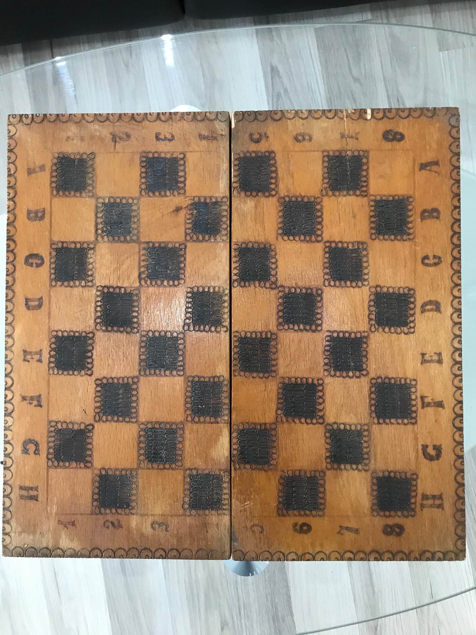 Vintage Medium Chess Set and Backgammon 60s travel Wood Chess - Etsy