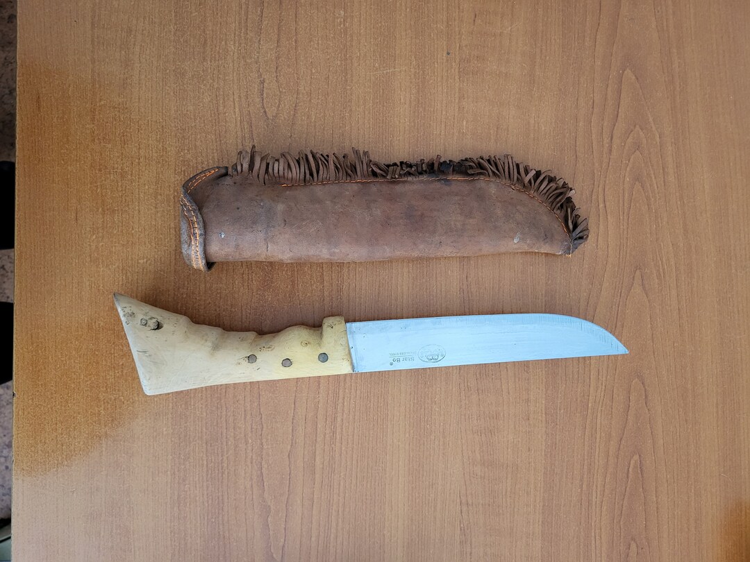 Vintage Hunting Knife With Leather Case -bulgarian Handmade Knife and ...