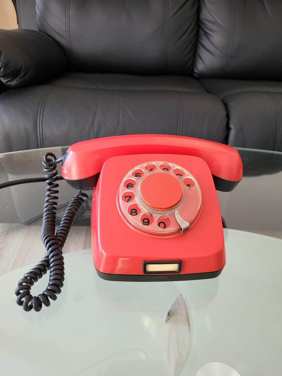 Vintage Rotary Dial Phone - Retro Red Telephone 1980 S - Rotary Dial ...