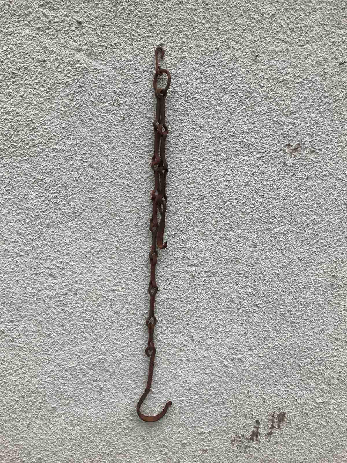 Vintage Fireplace Chain -hand Forged Chain -antique Primitive Hearth ...