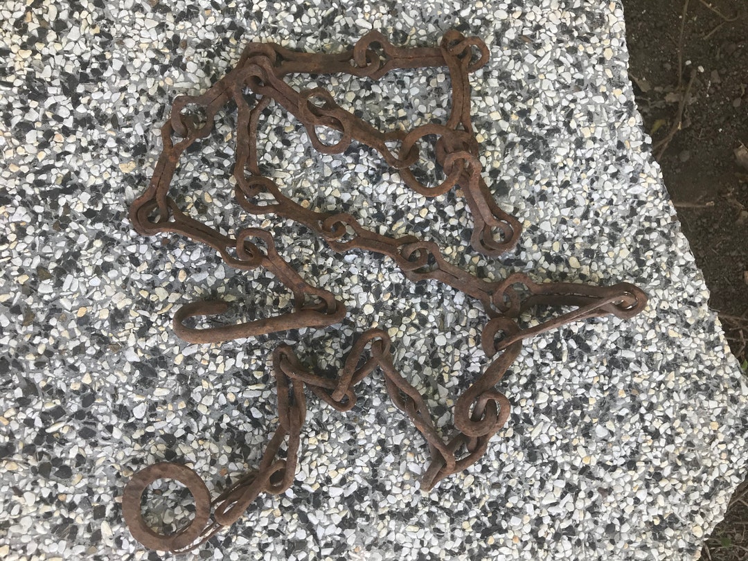 Vintage Fireplace Chain hand Forged Chain antique Primitive Hearth ...