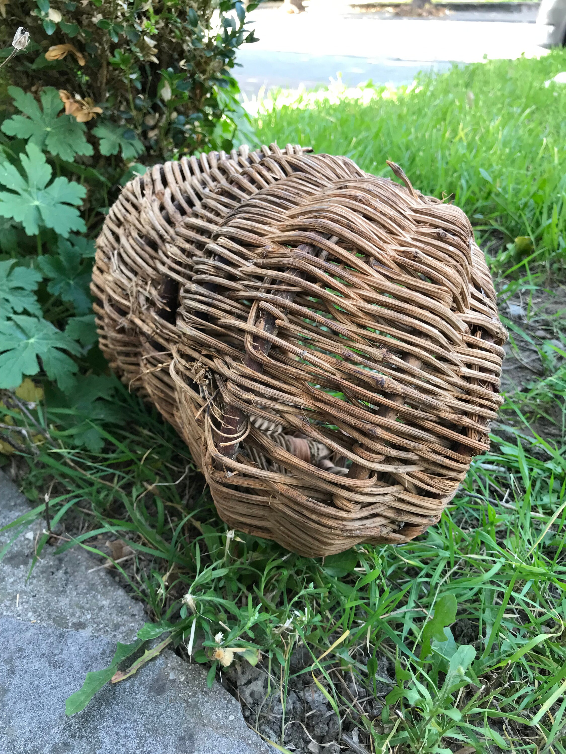 Vintage Basket handmade Basket rustic Primitive antique Primitive ...