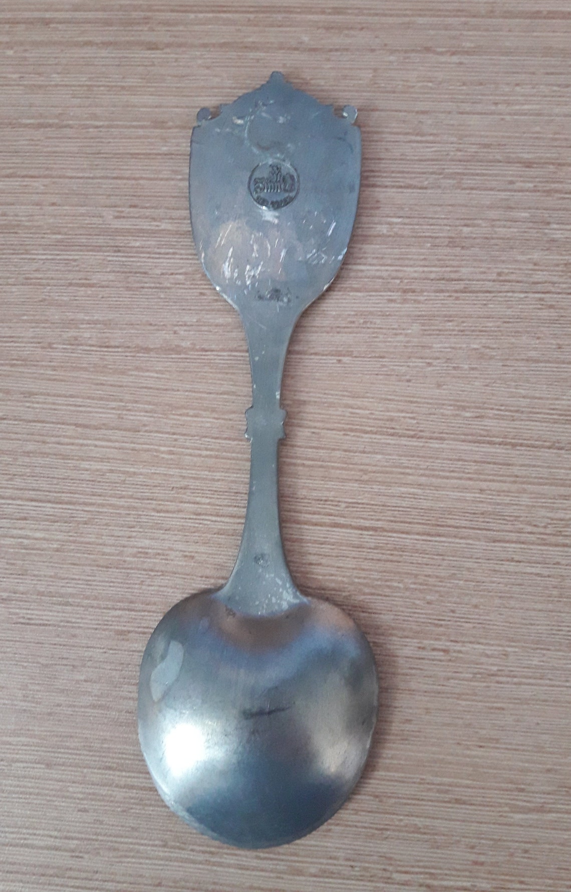 Vintage Old German Tin Spoon-pewter Spoon-limited Edition-relief of ...