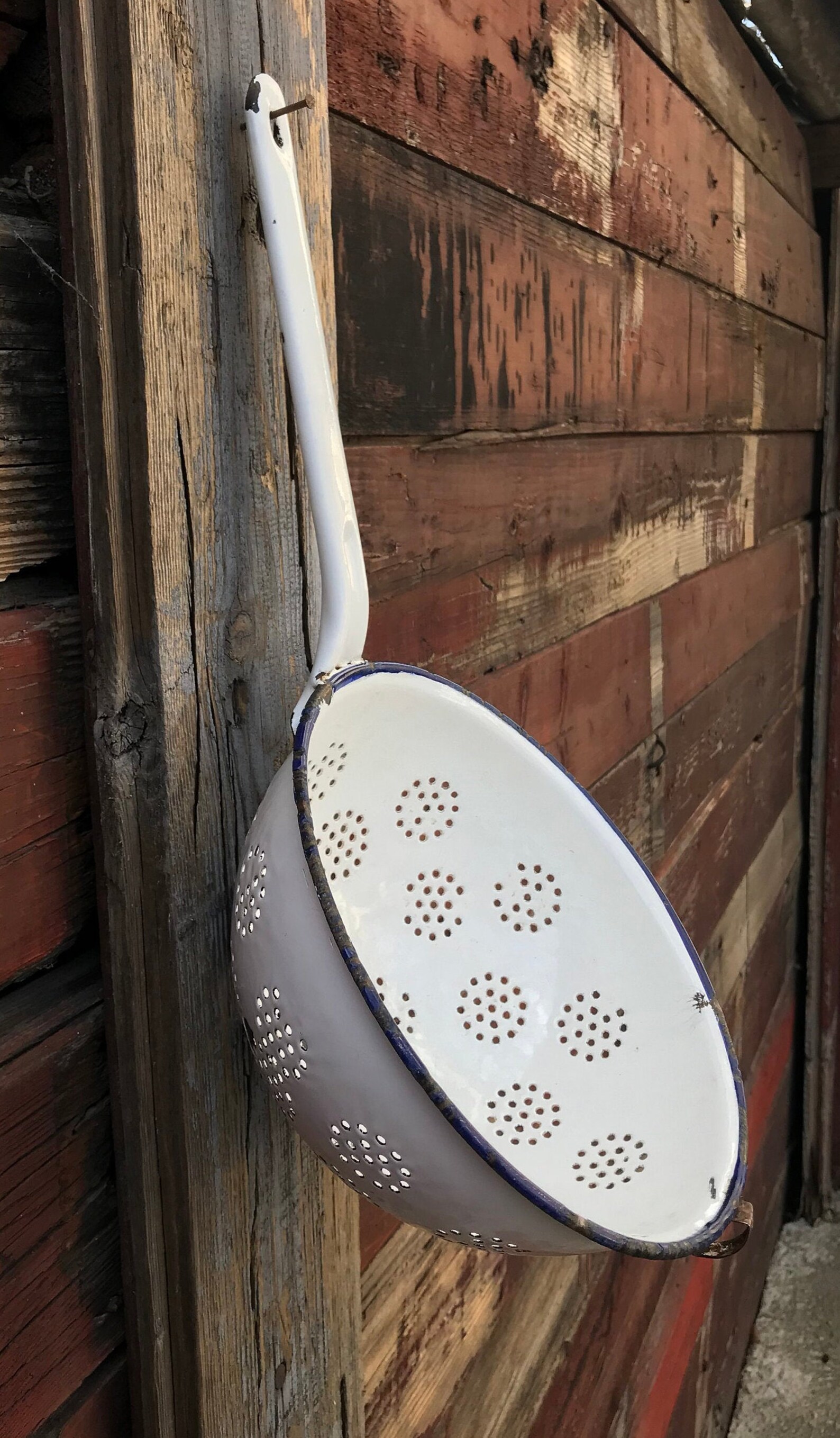 Vintage Enamel Colander Enamel Strainer Cookware Big - Etsy