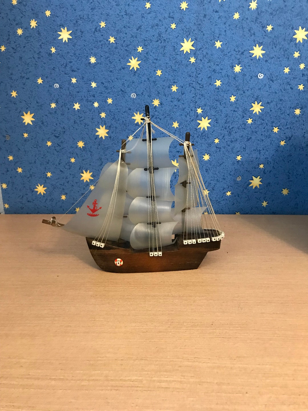 Vintage Handmade Wooden Ship Model Night Lamp – Beach Cottage Decor - Etsy