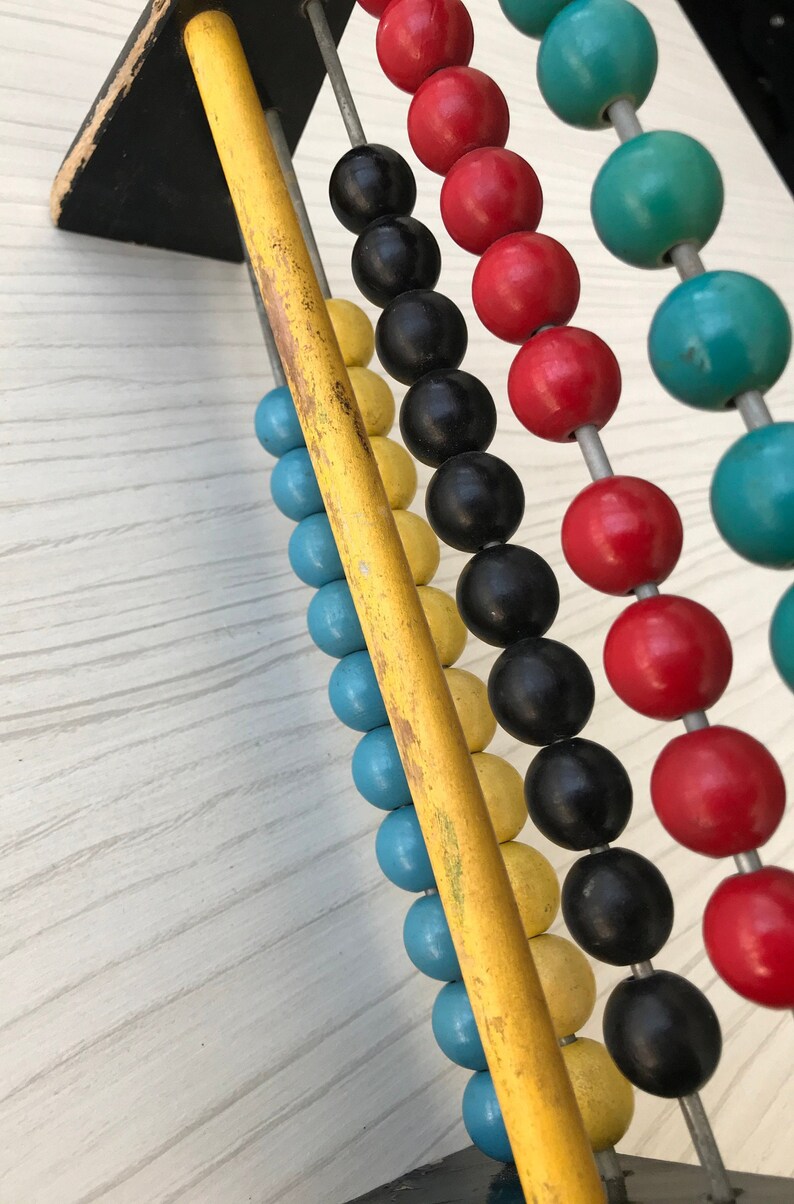 Vintage Wooden Abacus Big Abacus-primitive Math Children - Etsy