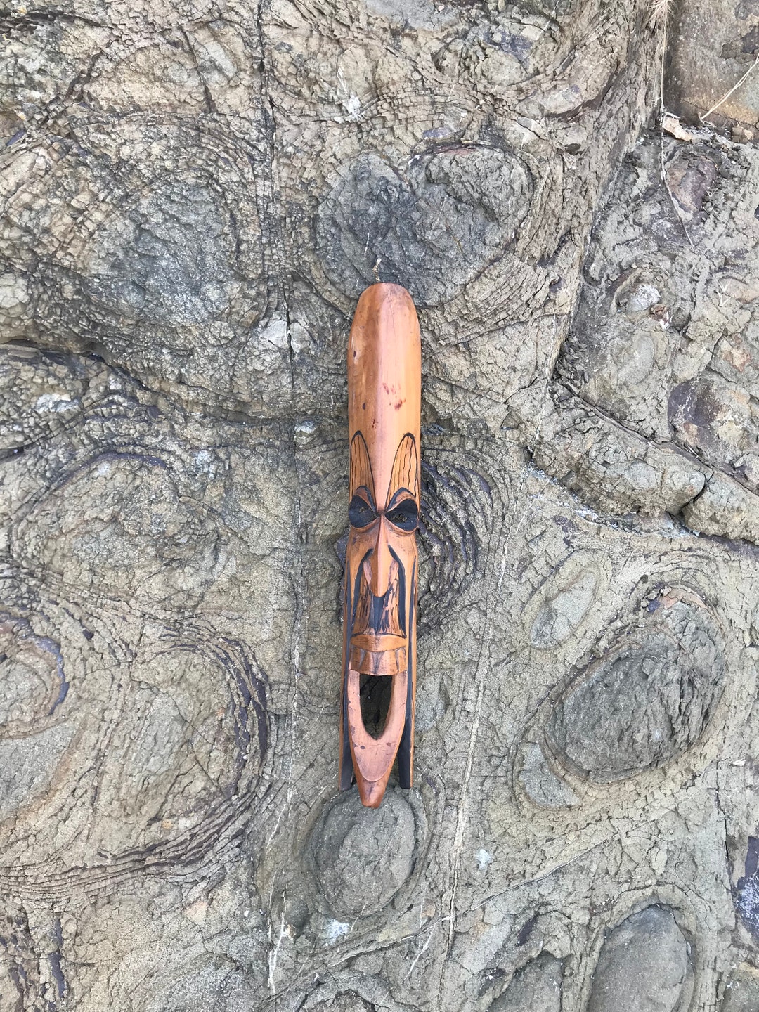 Vintage Wooden Mask - Wall Hanging - Hand Carved - Handmade - Old Mask ...