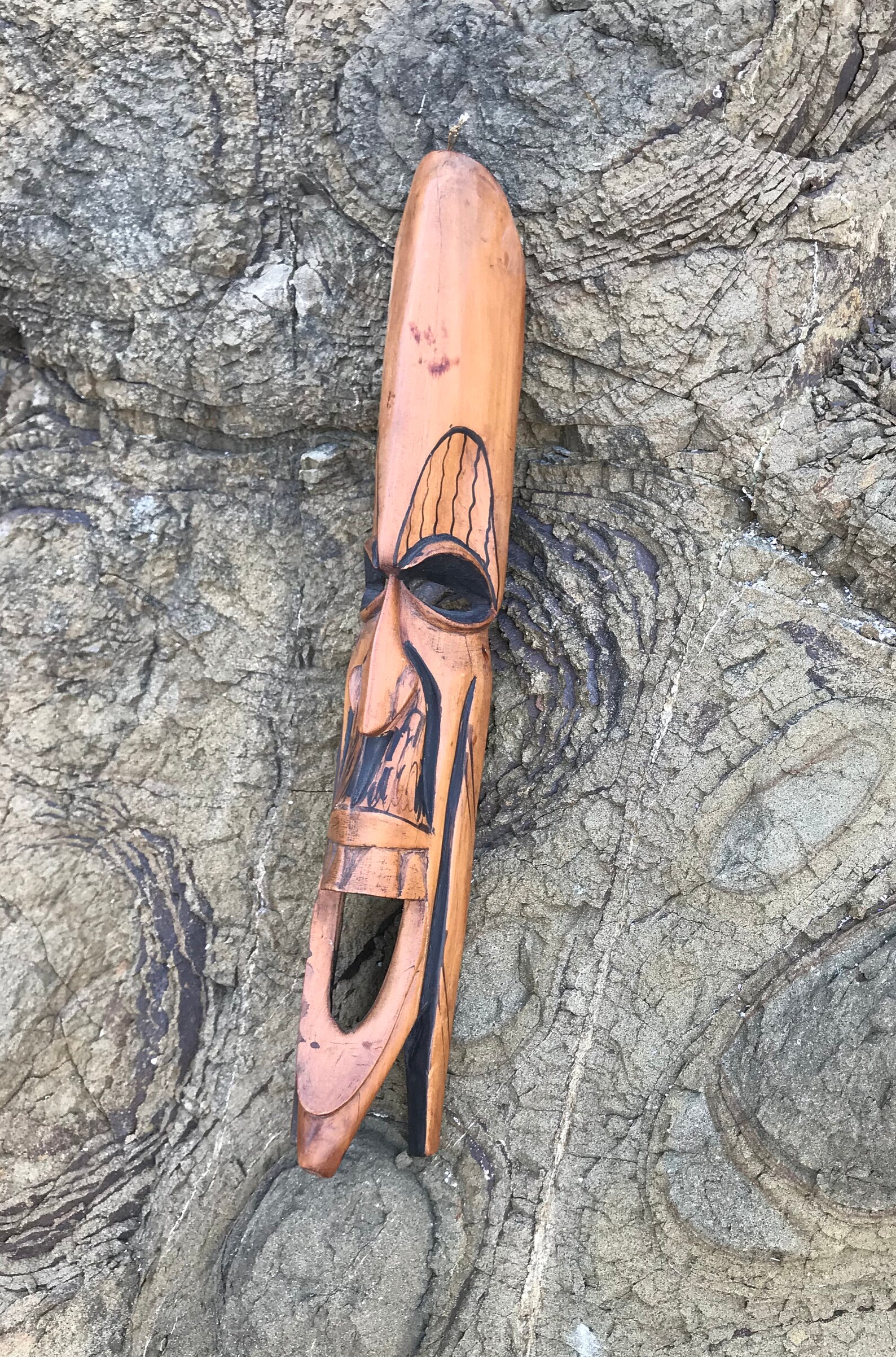 Vintage Wooden Mask Wall Hanging Hand Carved Handmade - Etsy