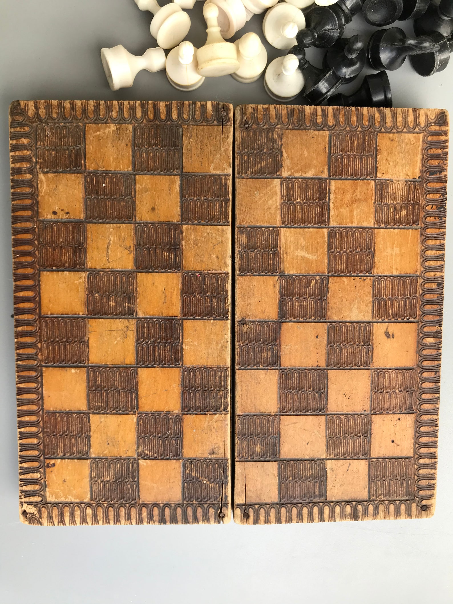 Vintage Small Chess Set 50's-vintage Travel Wood Chess - Etsy