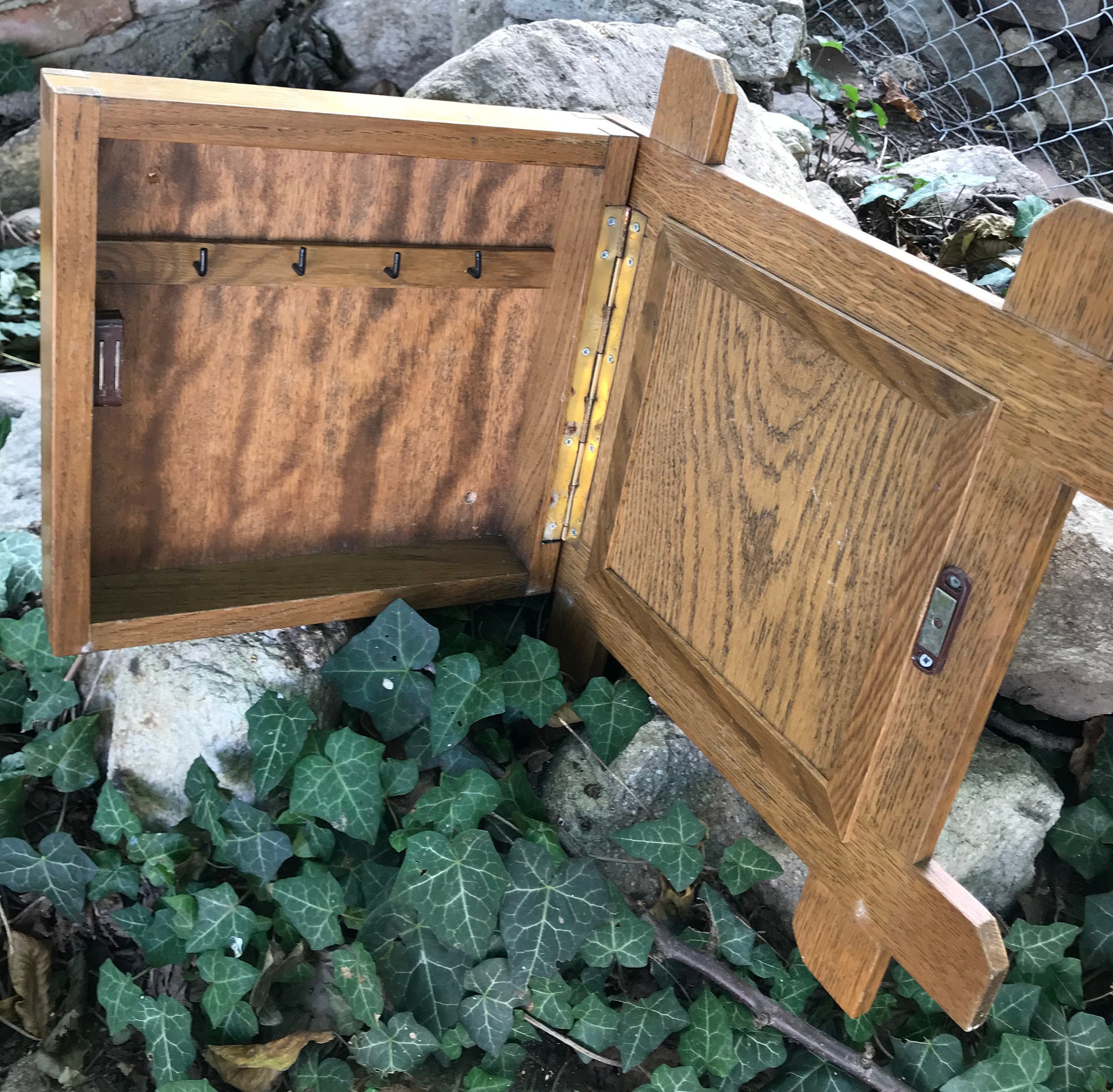 Vintage key box wooden key box wall hanging box for keys | Etsy