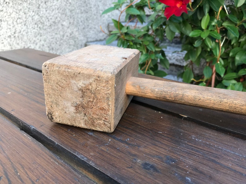 Vintage Primitive Wooden Mallet wood Hammer antique Tools - Etsy