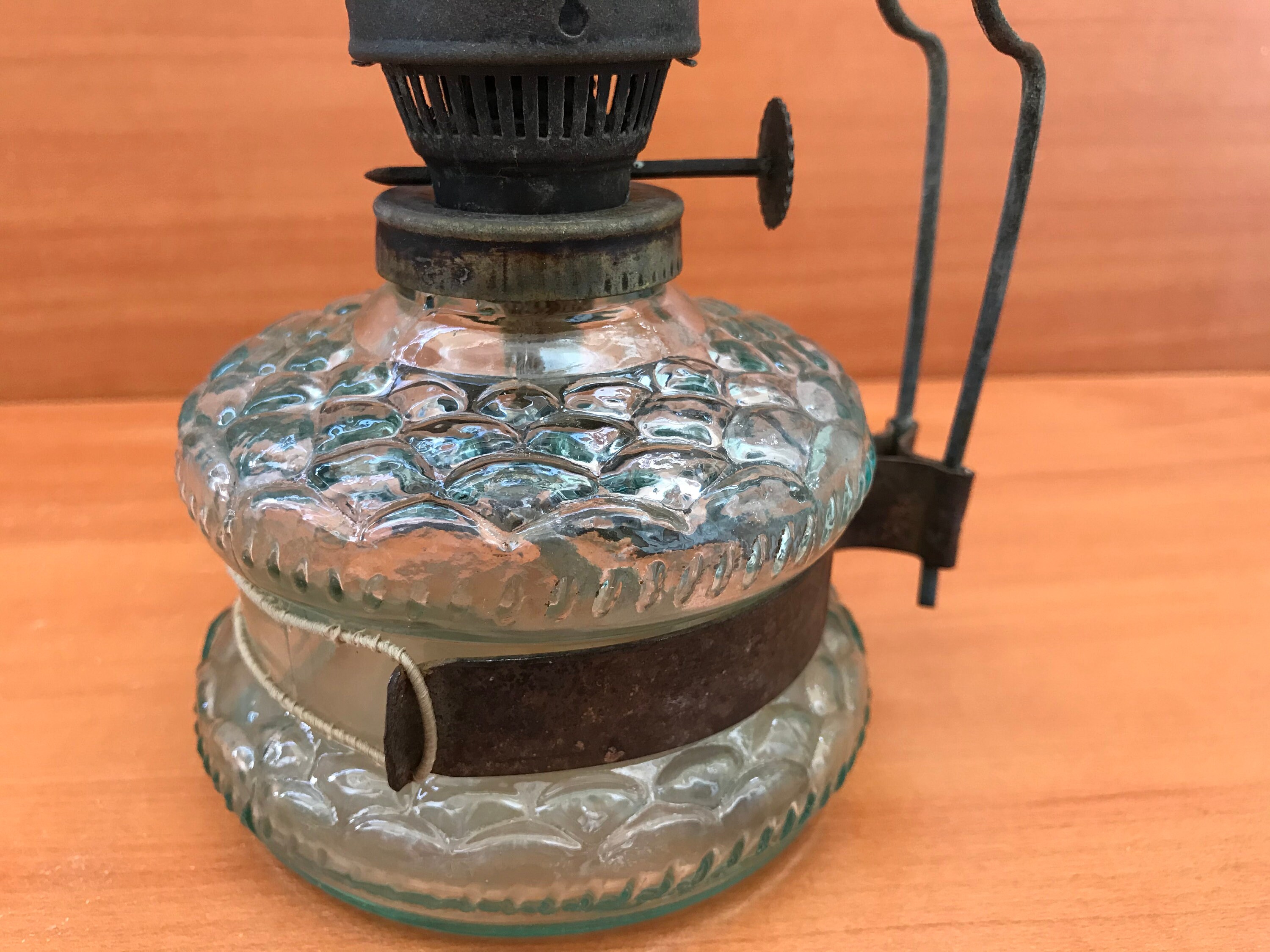 Vintage Gas Lamp Container Glass Oil Lamp Retro Portable - Etsy