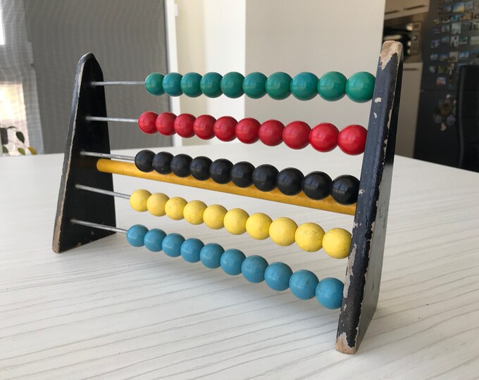 Vintage Wooden Abacus Big Abacus-primitive Math Children Abacus ...