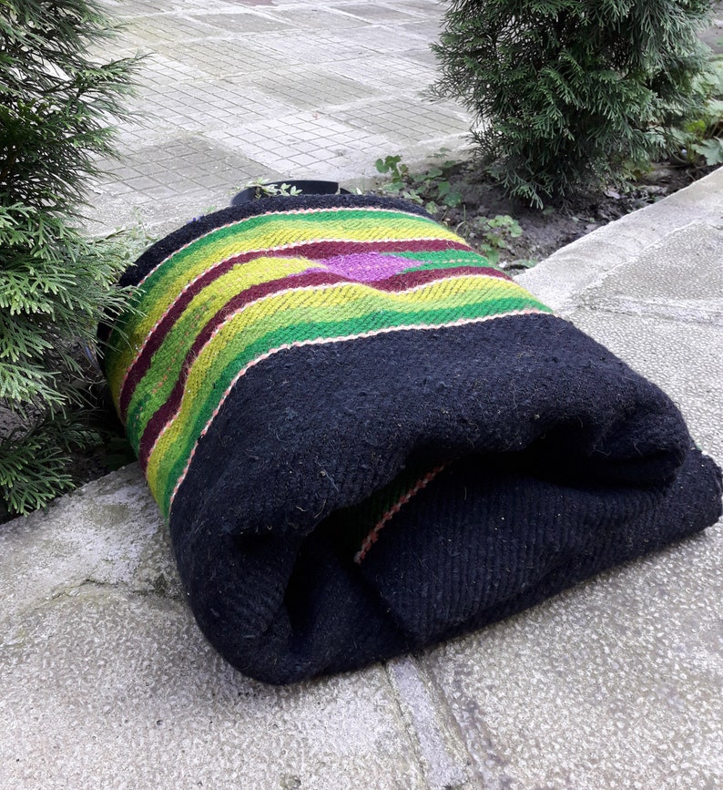 Vintage Bulgarian Colorful Woolen Rug Wool Blanket Rug - Etsy