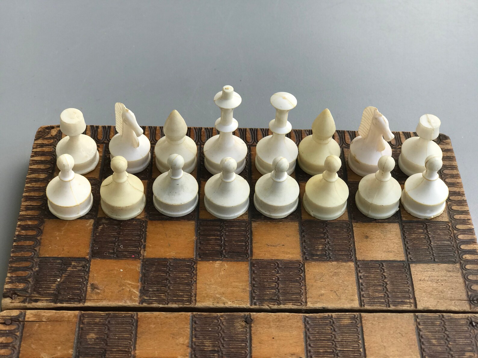 Vintage Small Chess Set 50's-vintage Travel Wood Chess - Etsy
