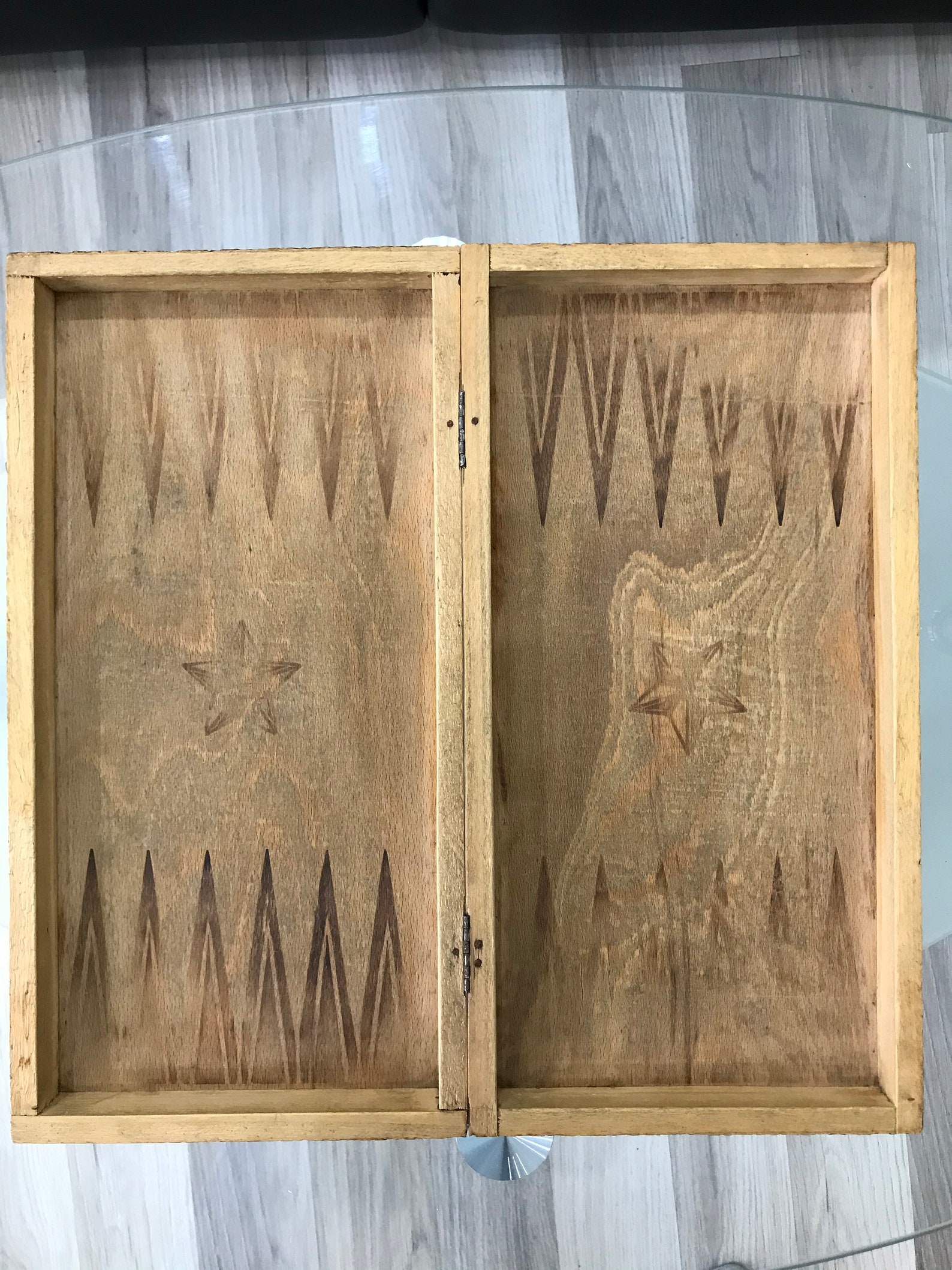 Vintage Medium Chess Set and Backgammon 60s travel Wood Chess - Etsy