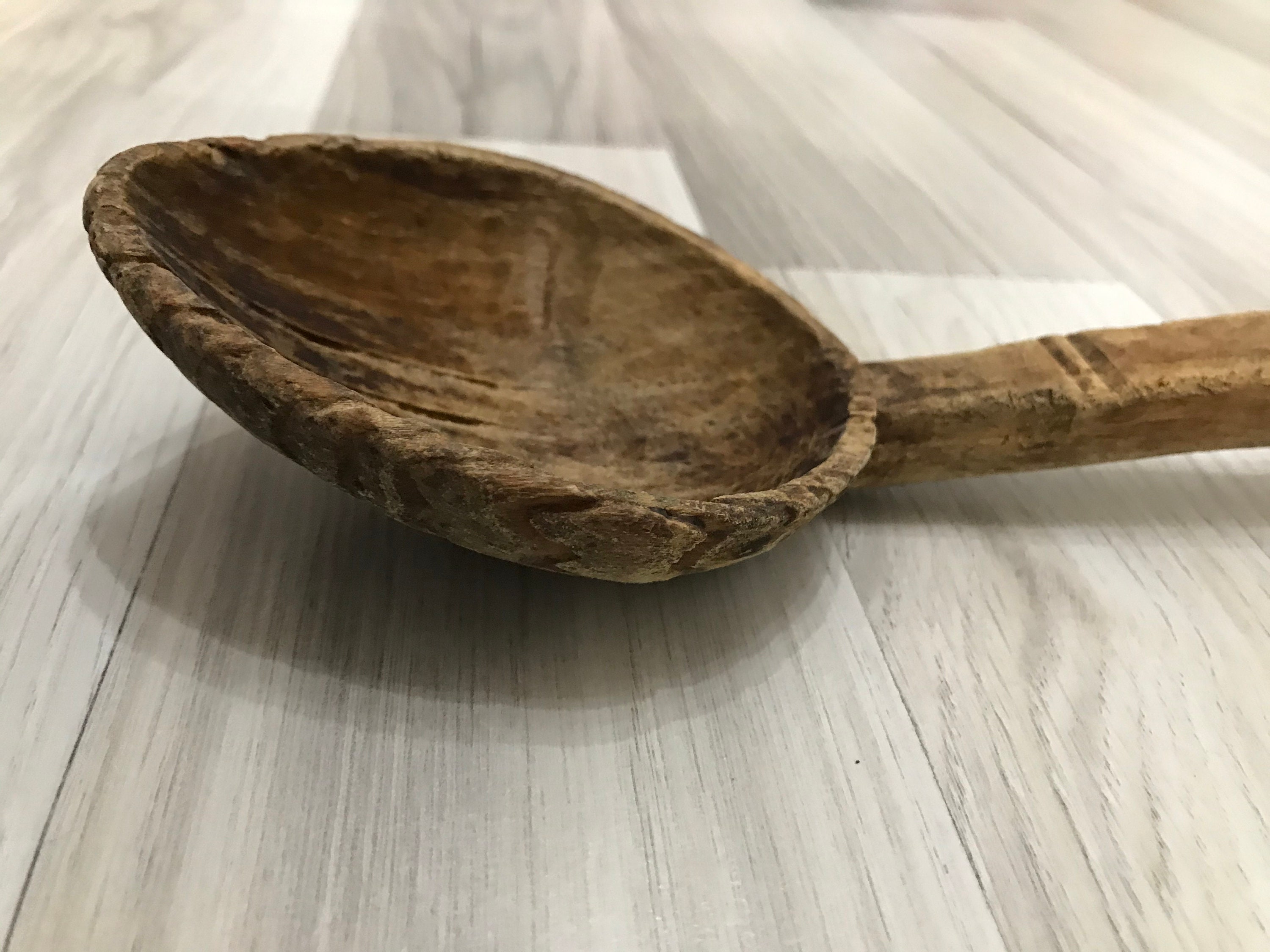 Primitive spoon Antique wooden spoon Gift spoon large spoon Wooden ...