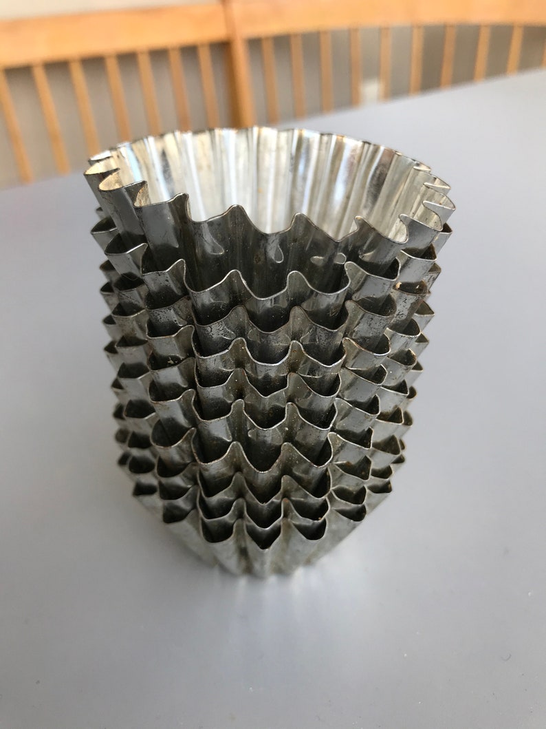 Vintage metal tiny cake forms-set of 10 models-old forms for | Etsy