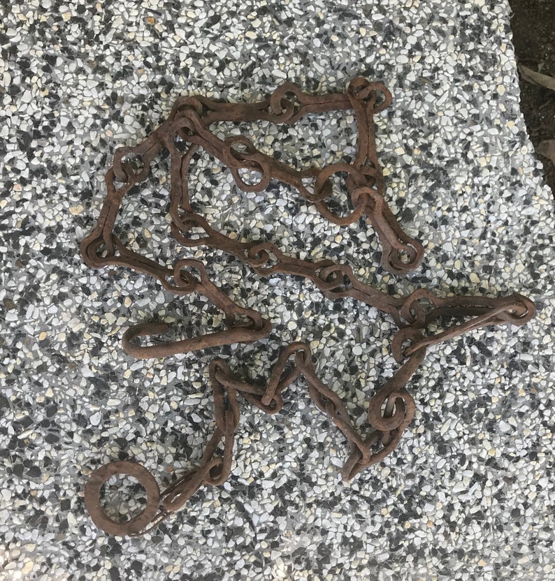 Vintage Fireplace Chain hand Forged Chain antique Primitive - Etsy