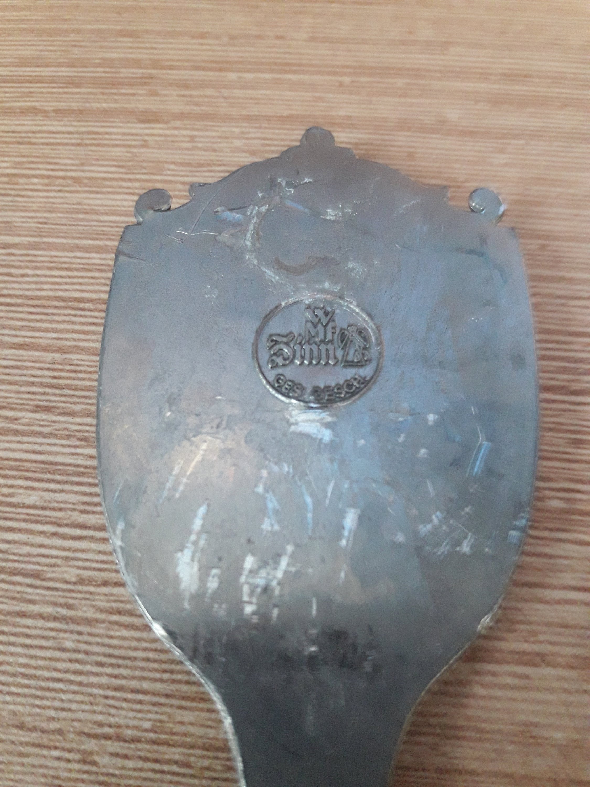 Vintage Old German Tin Spoon-pewter Spoon-limited Edition-relief of ...