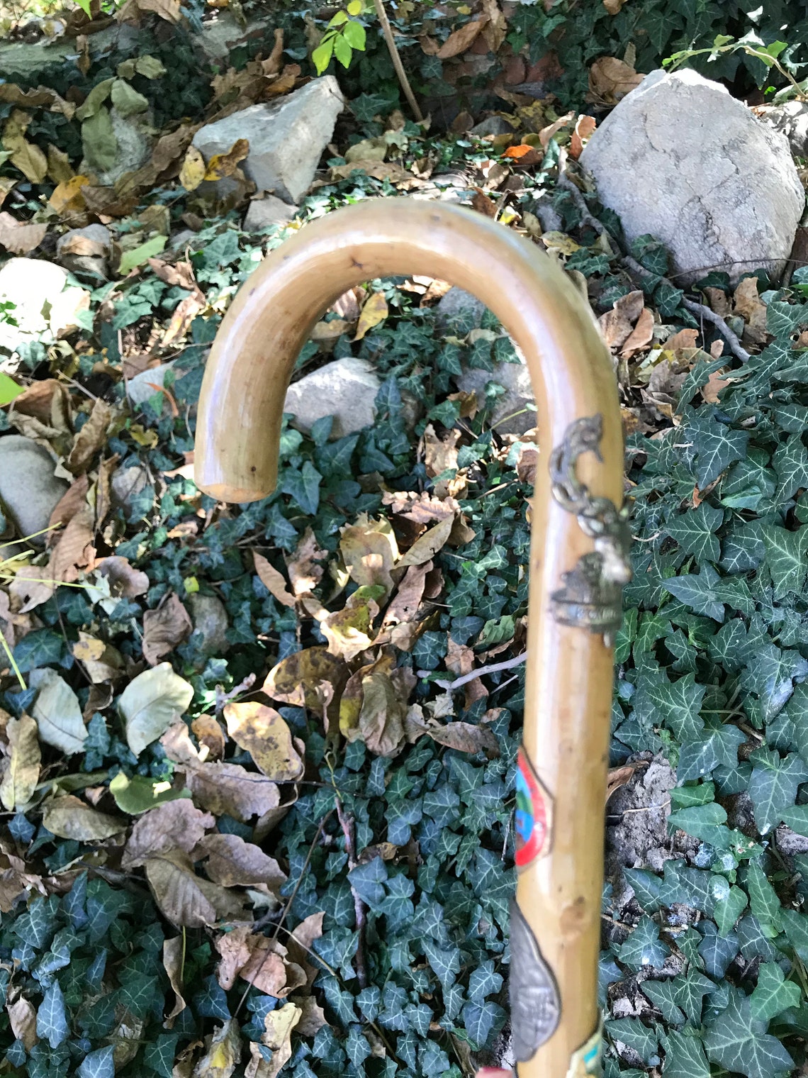 Vintage German Hiking Cane – Wooden Walking Stick With 21 Metal Badges ...