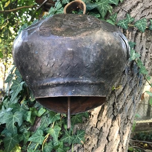 Vintage Large Bell-antique Cowbell-handmade-old Rusty Cowbell-farmhouse ...