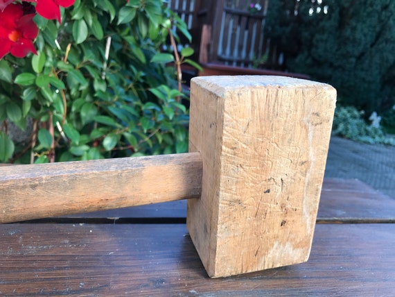 Vintage Primitive Wooden Mallet wood Hammer antique Tools handmade Mallet hand Tool rustic Wooden Mallet Etsy Australia