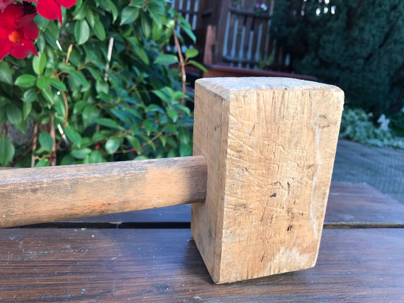 Vintage Primitive Wooden Mallet wood Hammer antique Tools - Etsy