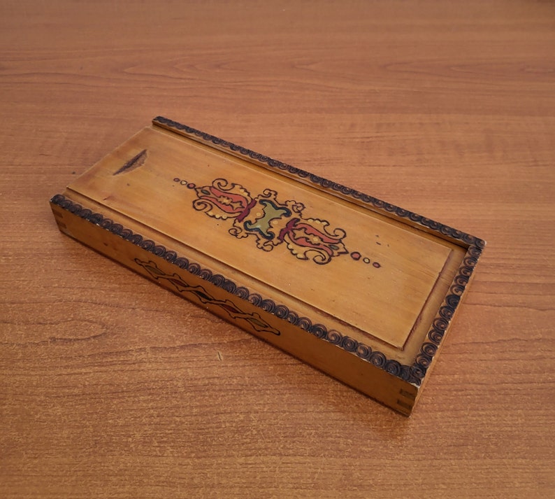 Vintage Pencils Box wooden Box trinket Box keepsake Box - Etsy