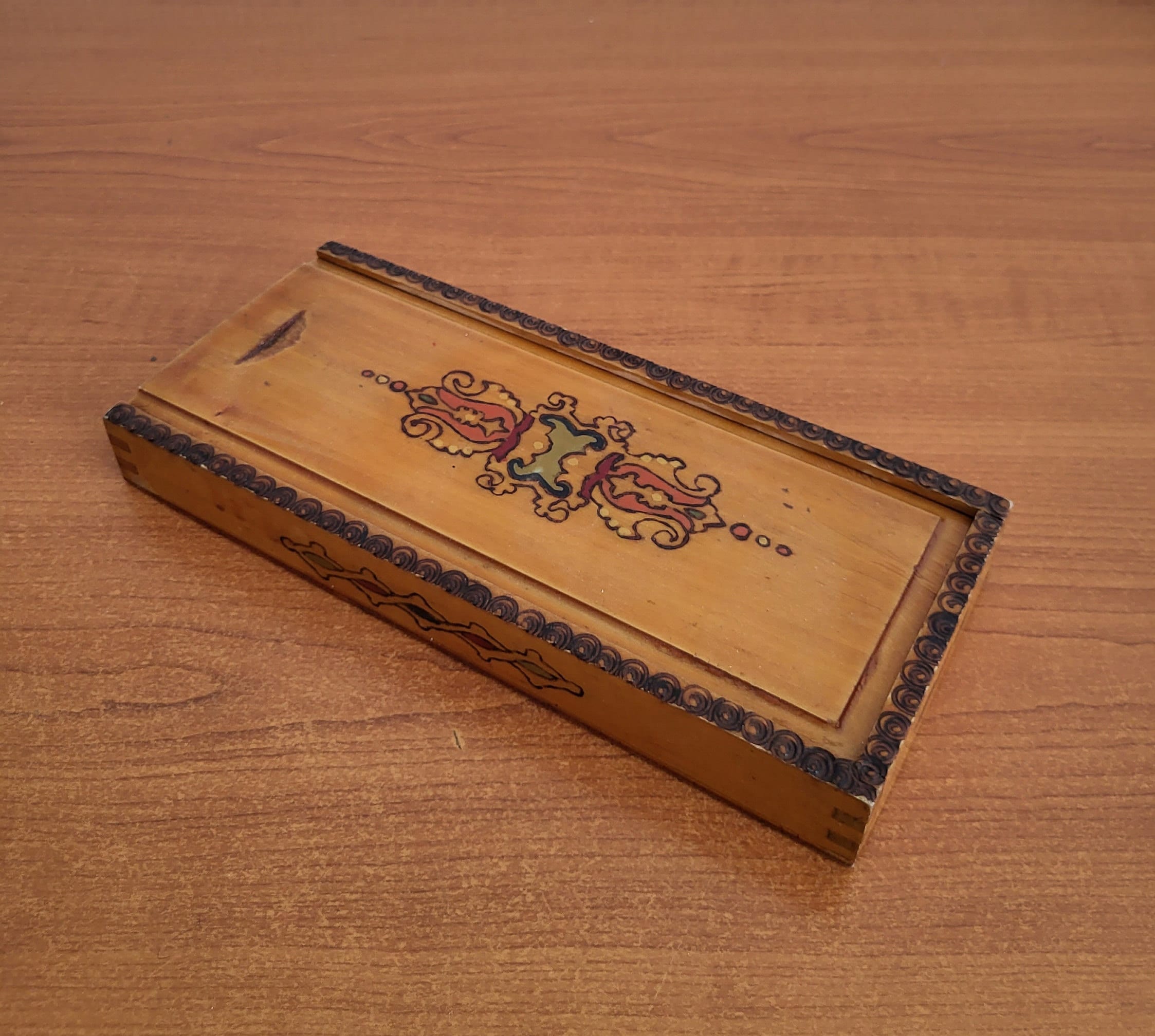 Vintage Pencils Box wooden Box trinket Box keepsake Box - Etsy