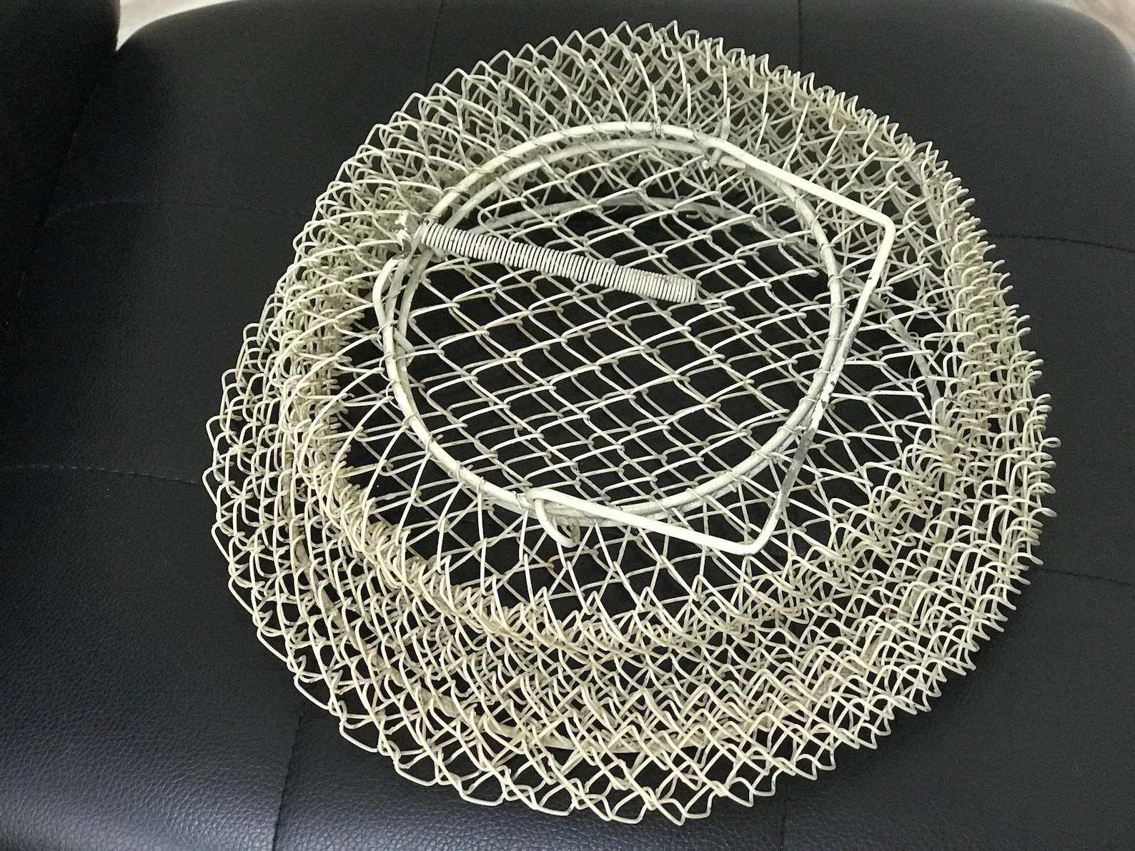 Vintage Fish Basket wire Metal Folding Fishing Basket vintage Metal ...