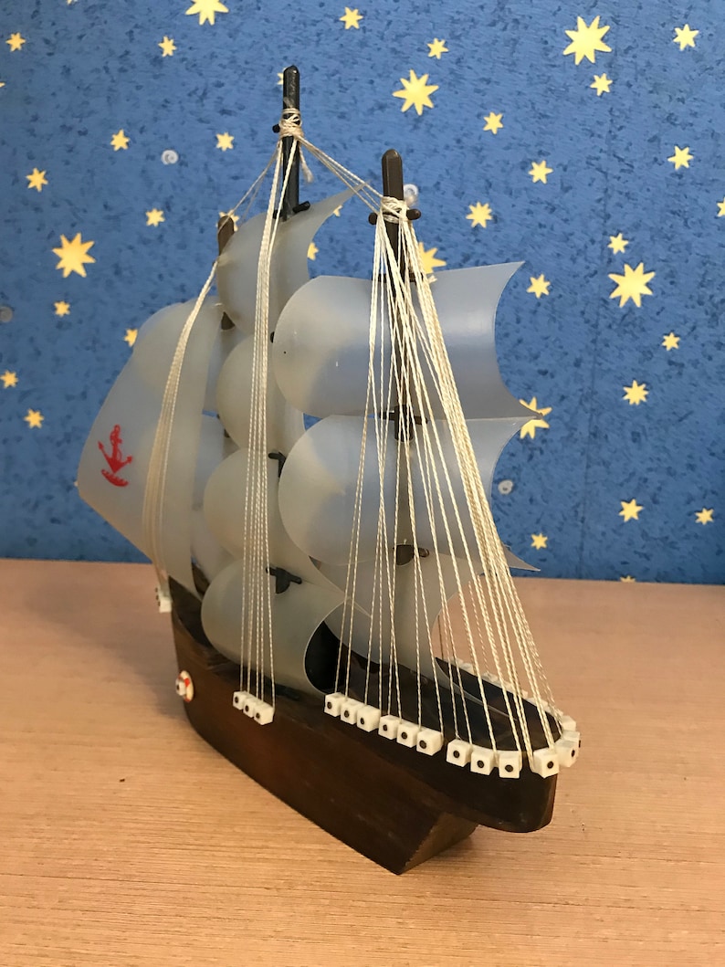 Vintage Handmade Wooden Ship Model Night Lamp – Beach Cottage Decor - Etsy