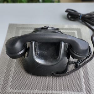 Vintage Telephone - Black Bakelite Phone - Retro Office Decor - Old ...