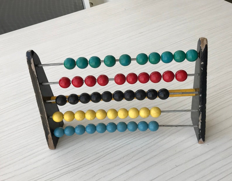 Vintage wooden abacus big abacus-primitive math children | Etsy