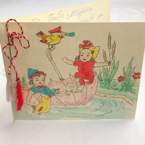 Vintage Rare Postcard -bulgarian Postcard -hand Painted Postcard With ...