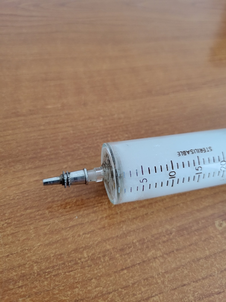 Vintage Medical Syringe- Doctor Tools- Glass Syringe- Medical Equipment ...