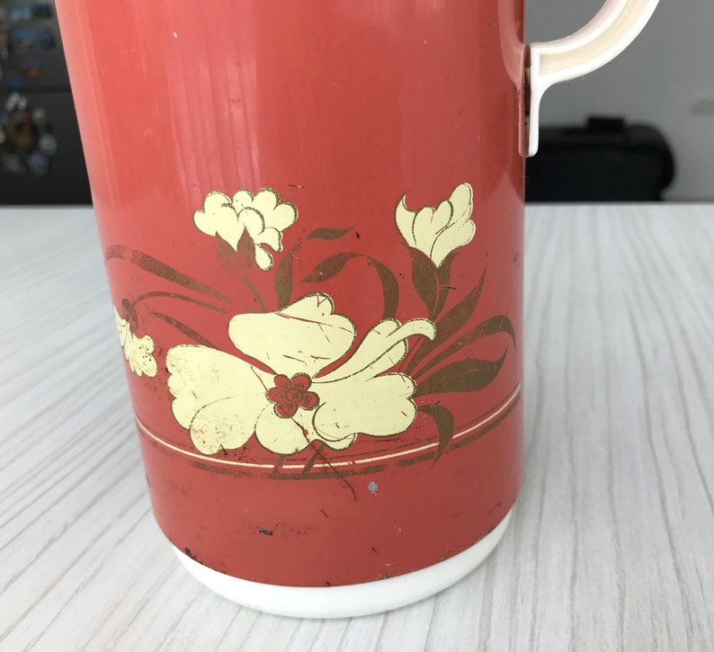 Vintage Thermos Retro Thermos in Red and White Old Thermos - Etsy