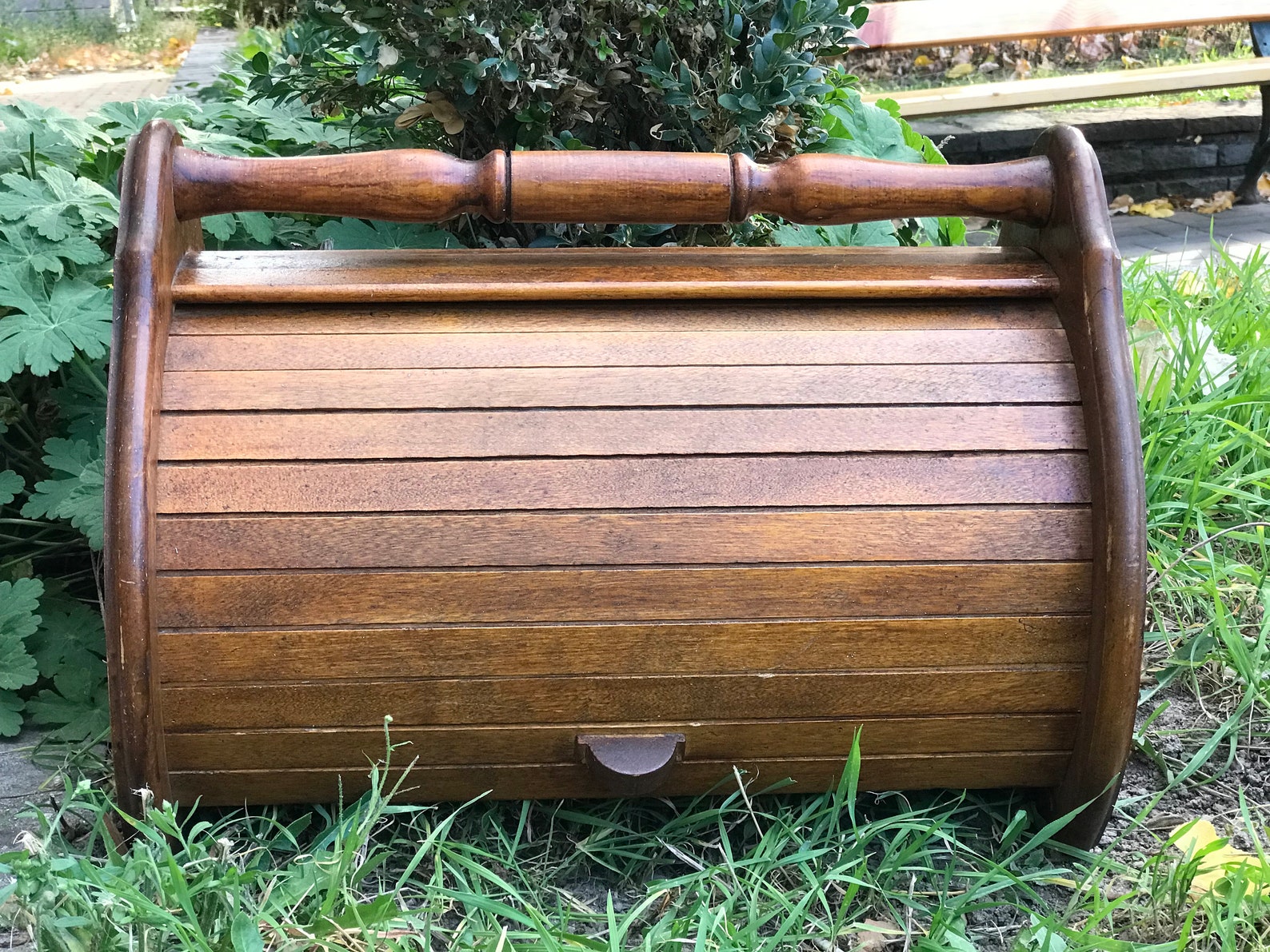 Vintage Wooden Bread Box Old Wooden Retro Bread Box Wooden Storage Box Kitchen Wooden Box Rustic ...