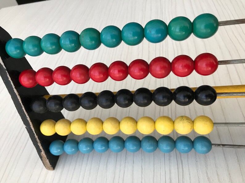 Vintage Wooden Abacus Big Abacus-primitive Math Children - Etsy