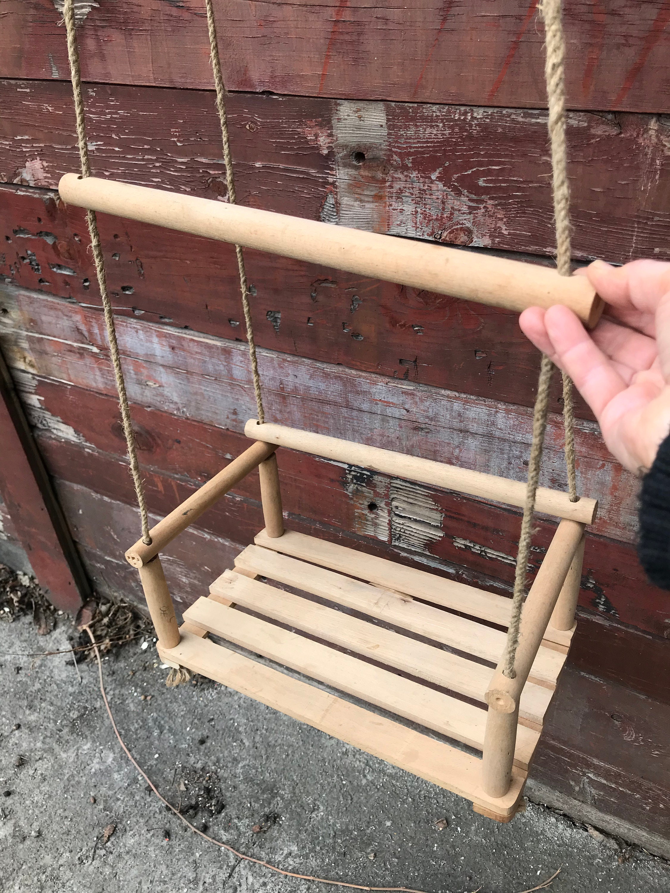 Vintage wooden garden swing rope swing children's swing | Etsy