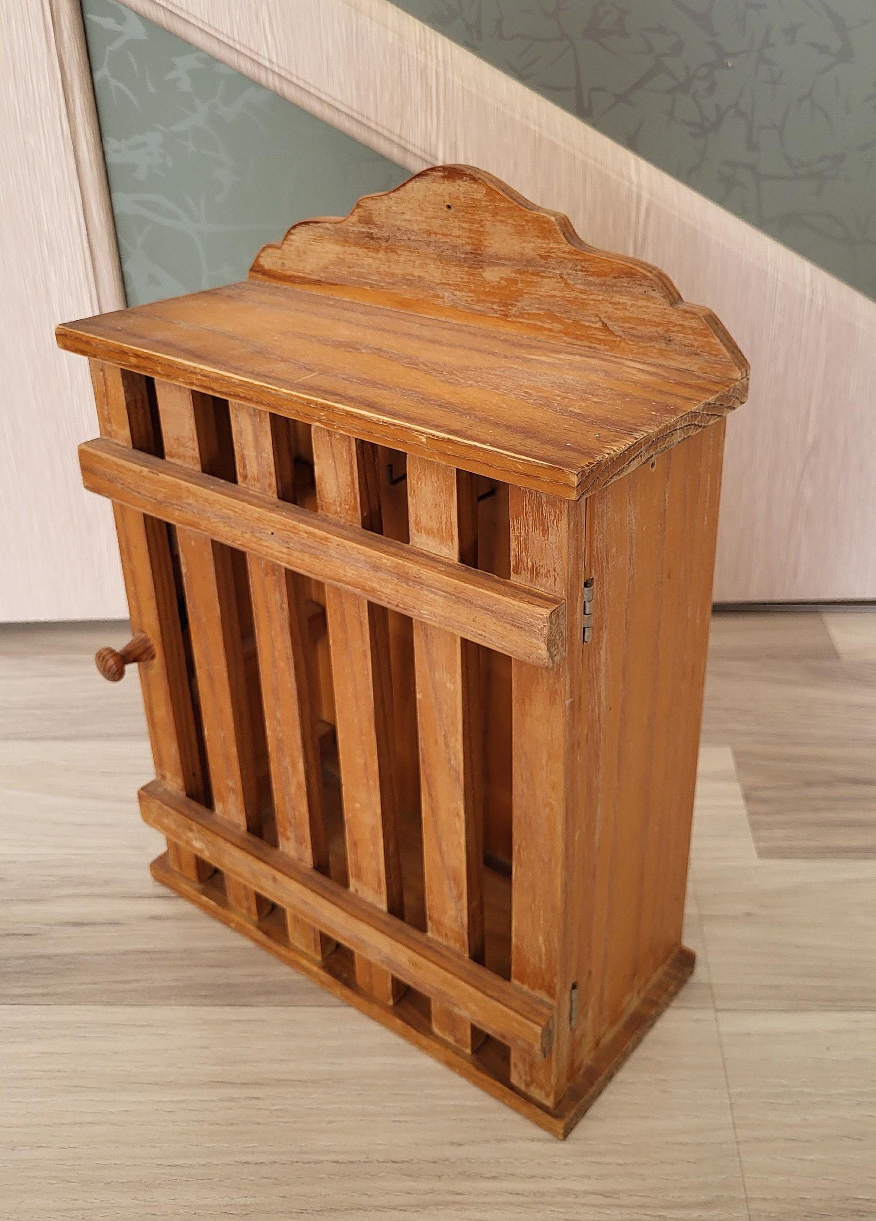 Vintage Key Box wooden Key Box wall Hanging Box for Keys wall Key ...