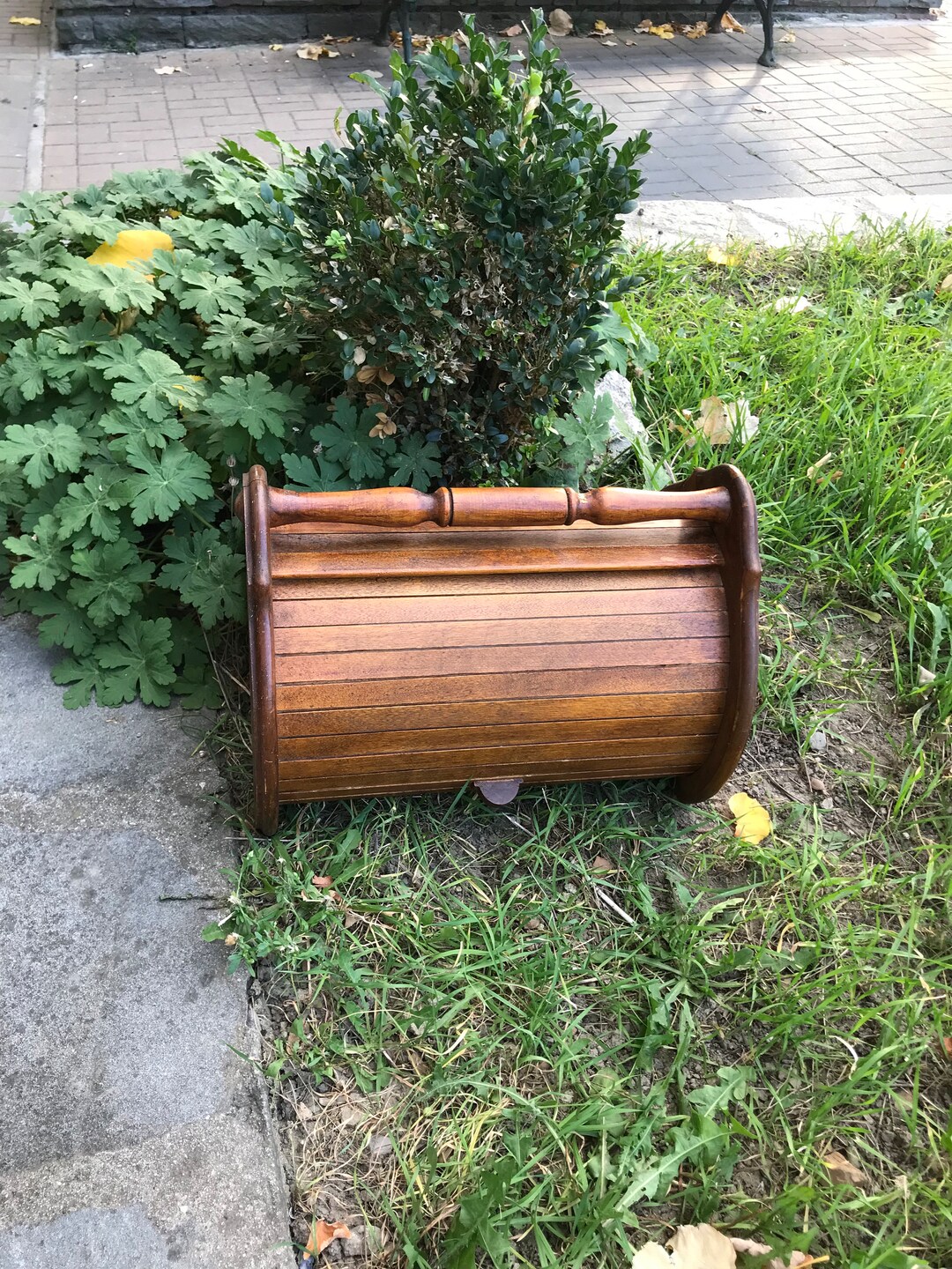 Vintage Wooden Bread Box Old Wooden Retro Bread Box Wooden Storage Box ...