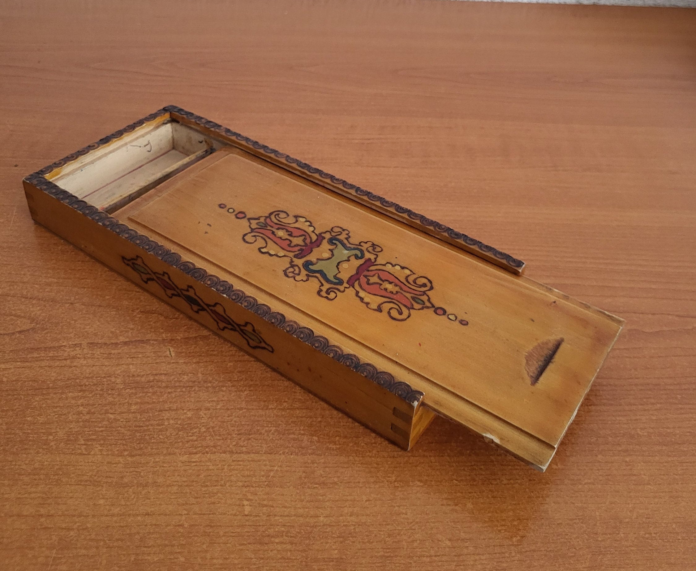Vintage Pencils Box wooden Box trinket Box keepsake Box - Etsy