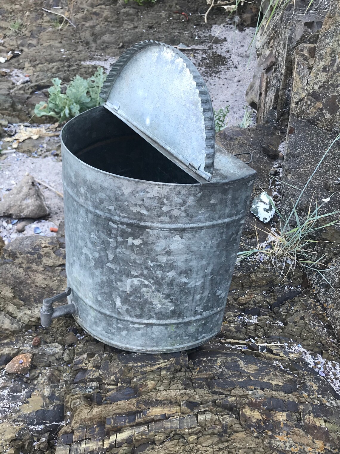 Vintage wall metal sink-garden sink rustic wash basin zinc | Etsy