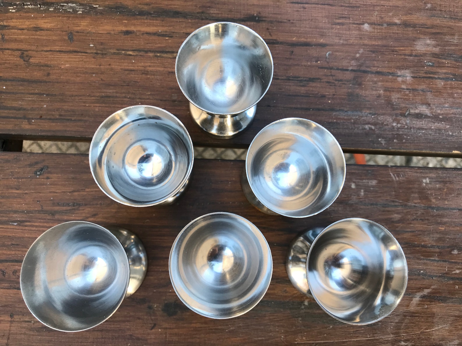Vintage Set of 6 Eggs Cup Stainless Steel Egg Cups Vintage - Etsy