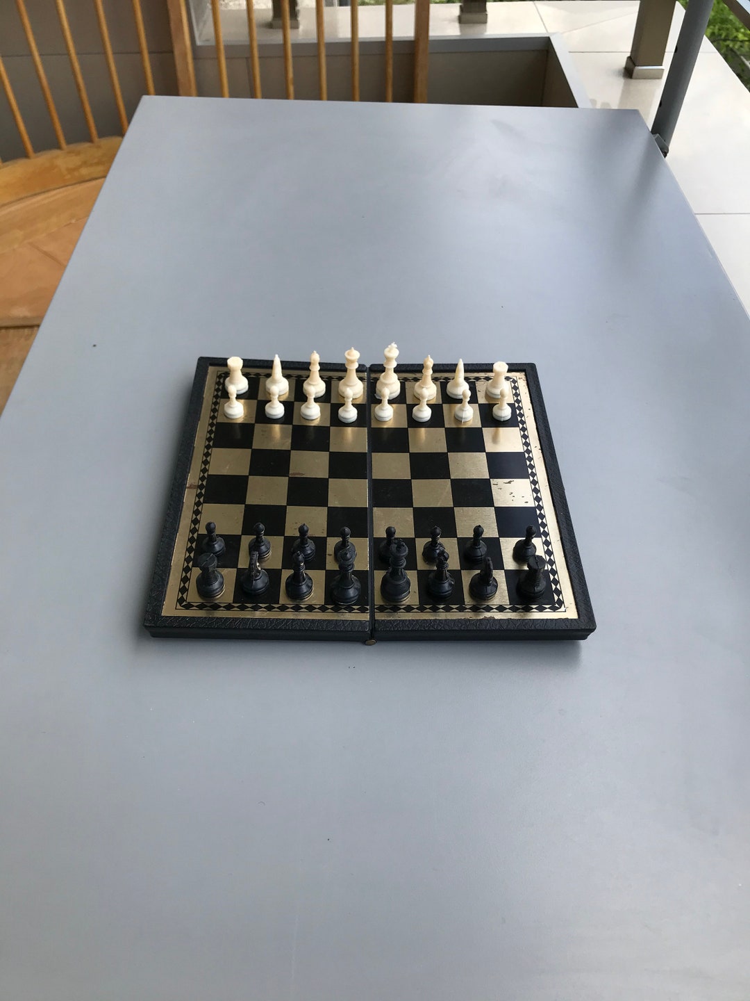 Vintage Magnetic Chess -chess Game -folding Portable Chess -travel ...
