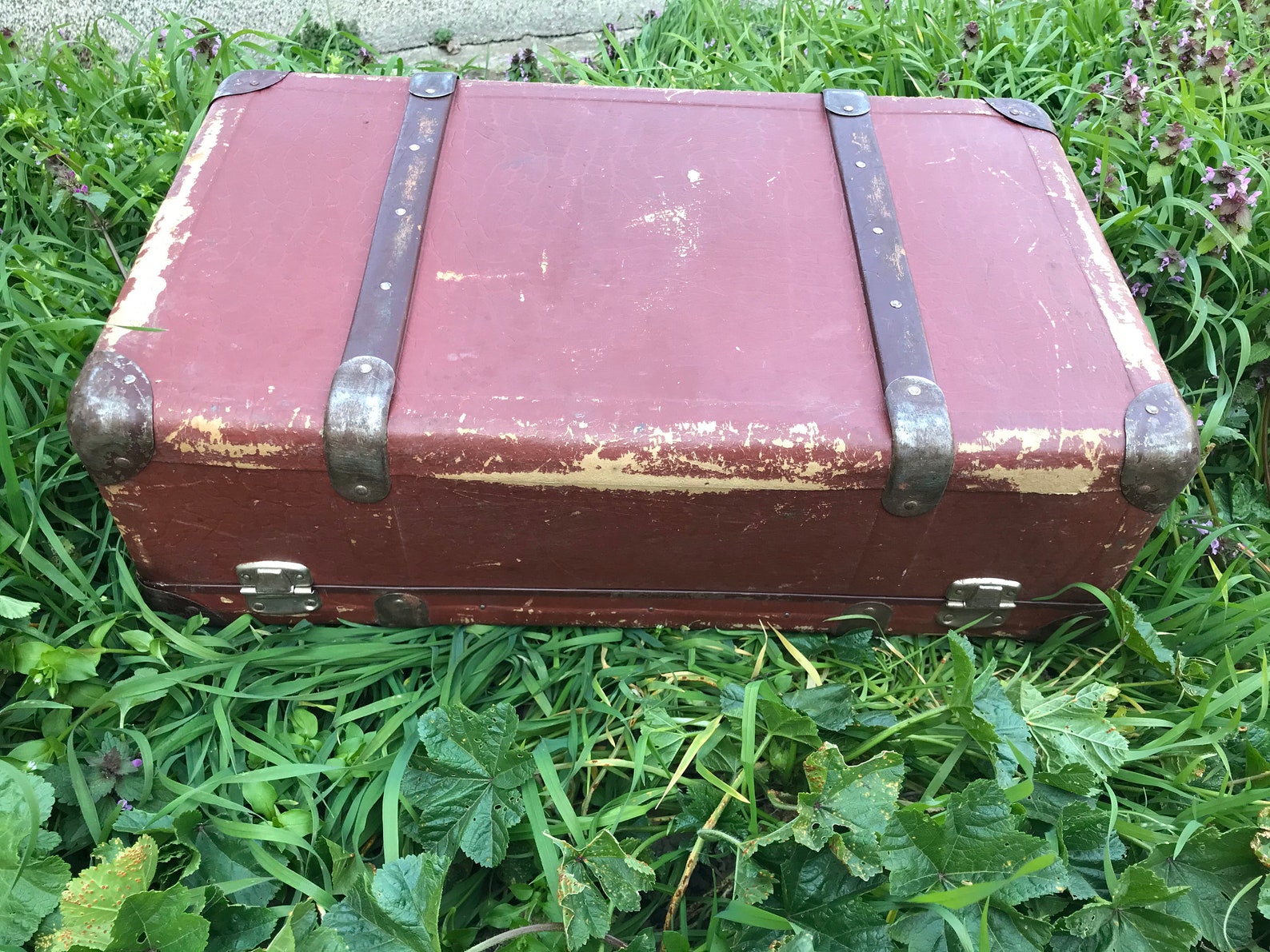 Vintage Suitcase Cardboard Suitcase Brown Suitcase Retro - Etsy