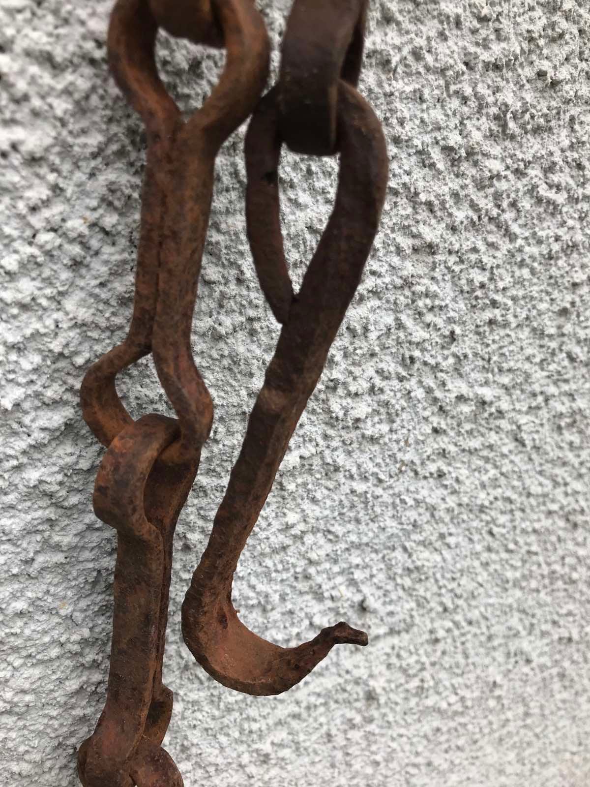 Vintage Fireplace Chain -hand Forged Chain -antique Primitive Hearth ...
