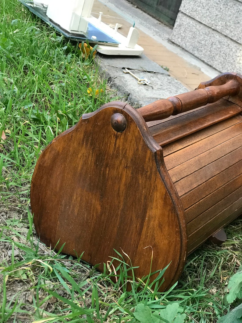 Vintage Wooden Bread Box Old Wooden Retro Bread Box Wooden Storage Box ...