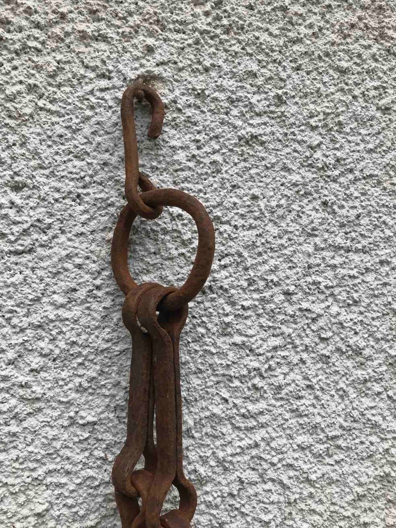 Vintage Fireplace Chain -hand Forged Chain -antique Primitive Hearth ...